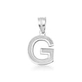 14K White Gold Personalized Letter "A-Z" Initial Satin Finish Pendant ...