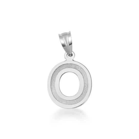 14K White Gold Personalized Letter "A-Z" Initial Satin Finish Pendant ...