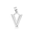 14K White Gold Personalized Letter "A-Z" Initial Satin Finish Pendant ...