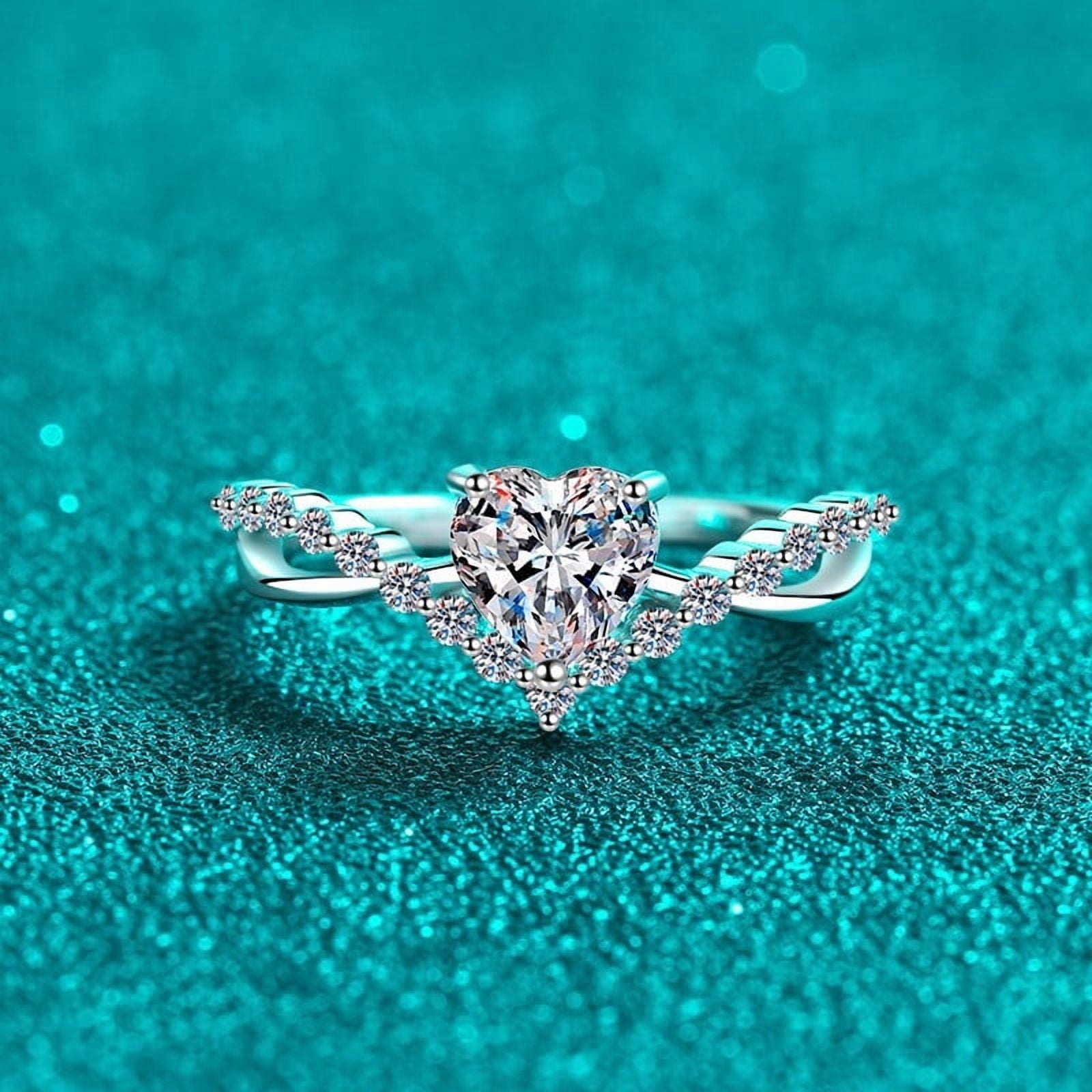 14K White Gold Plated 2Ct Heart cut Simulated Diamond Women Wedding ...