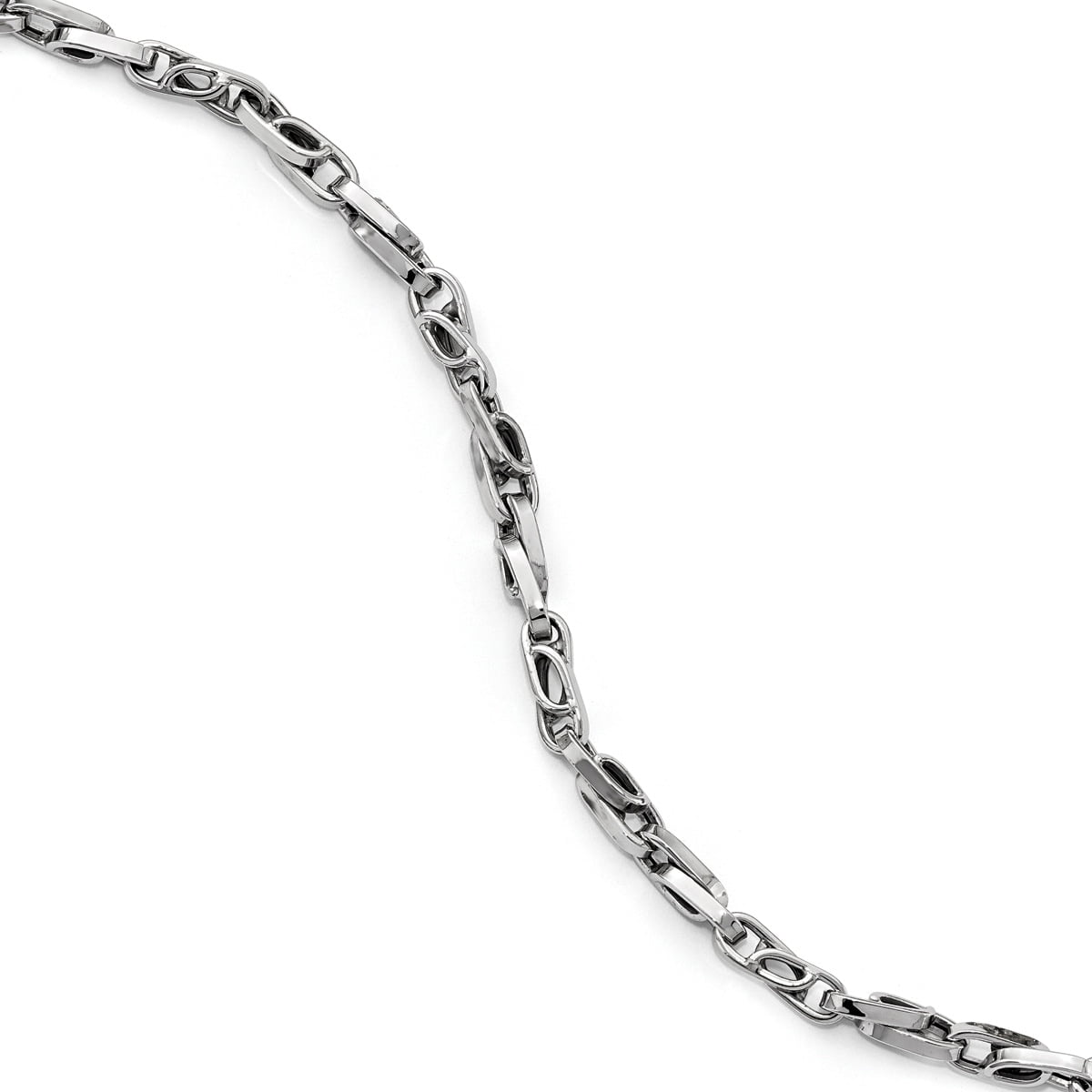 Leslie 14k White Gold Polish Fancy Link Bracelet - Walmart.com