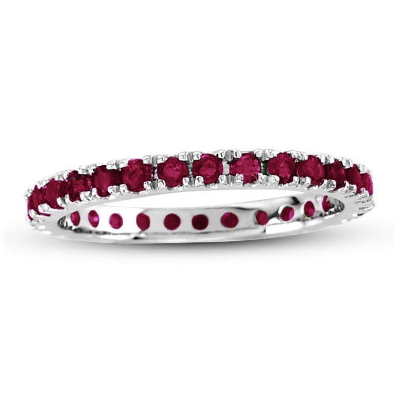 14K White Gold Ruby Eternity Band Ring - Walmart.com