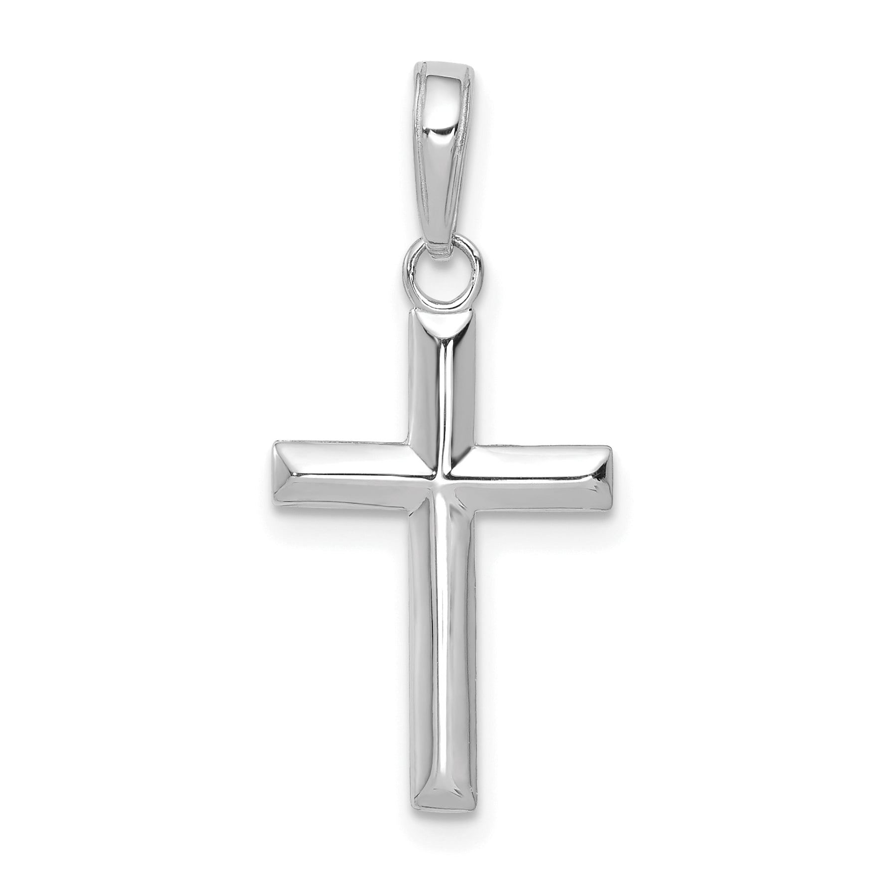 14K White Gold Small Cross Pendant - Walmart.com