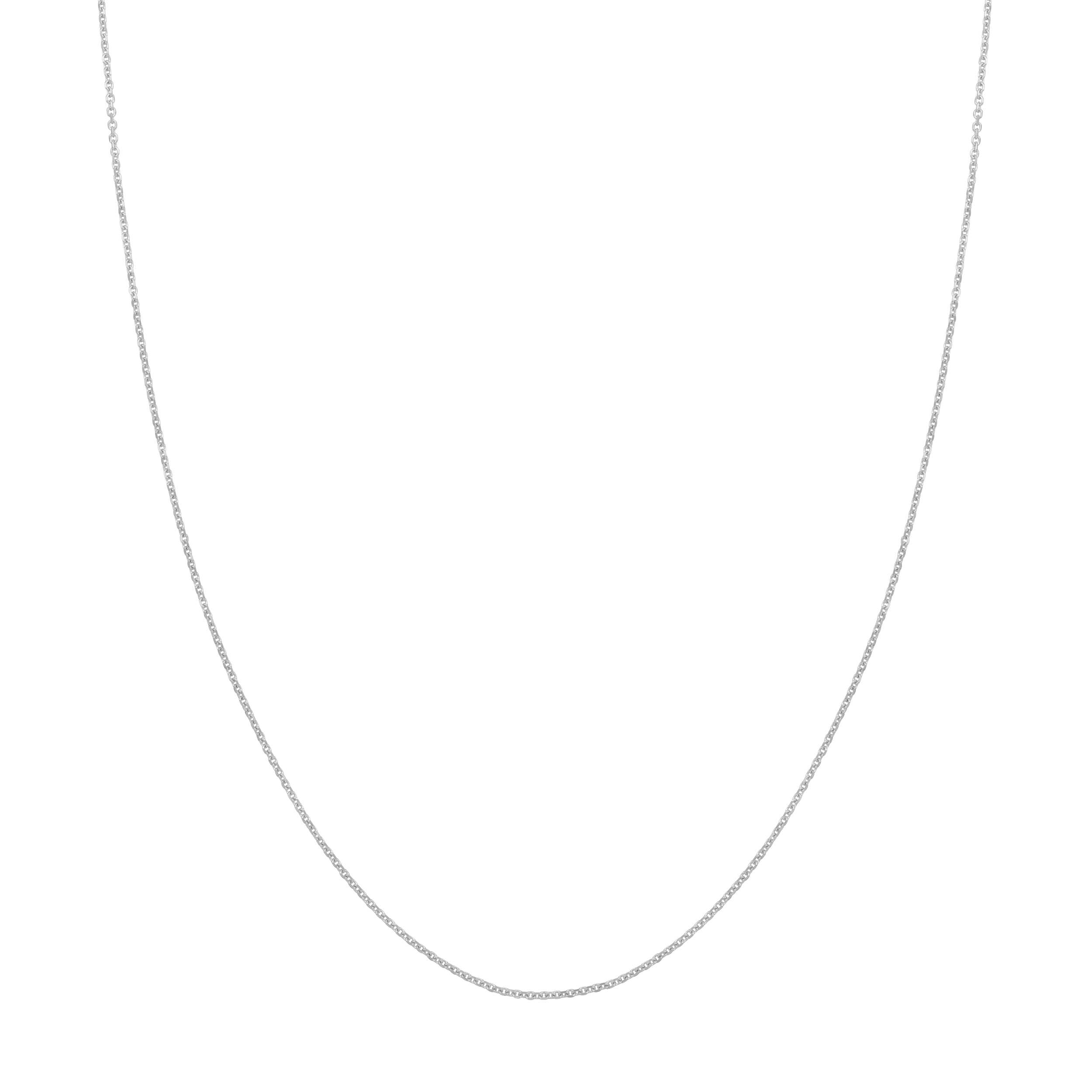 14K White Gold Women's 20" 1.05mm Diamond Cut Open Cable Chain Necklace ...