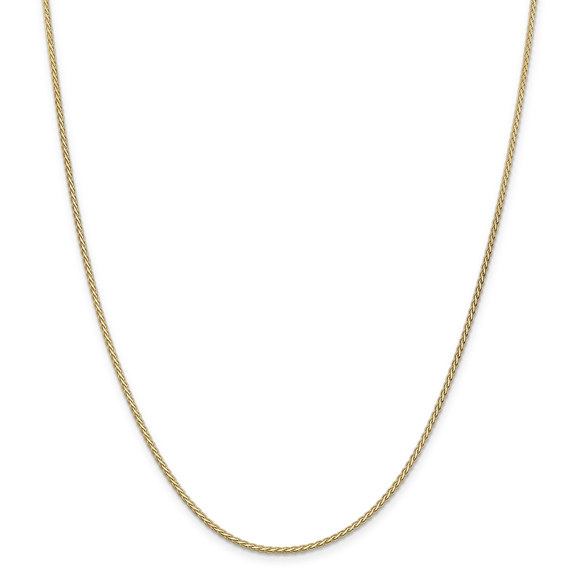 14K Yellow Gold 1.9mm Flat Wheat Chain (24 X 1.9) Made In Peru fw050-24 ...