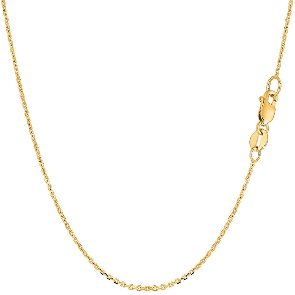 Next Level 14K Yellow Gold 1MM Cable Link Necklace, Diamond-Cut, 16"-24 ...