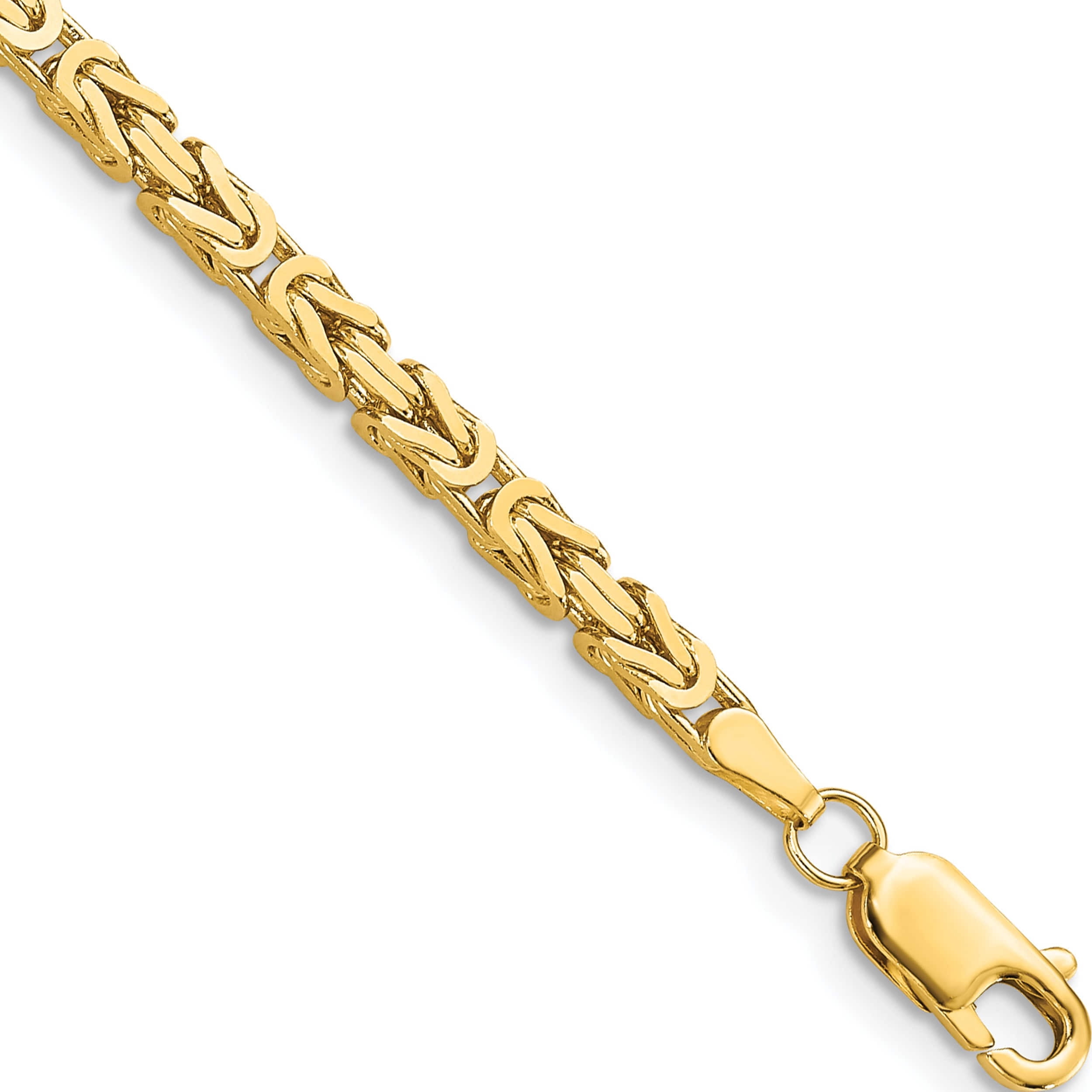 14K Yellow Gold 2.5mm Byzantine Chain (7 X 2.5) Made In Dominican ...