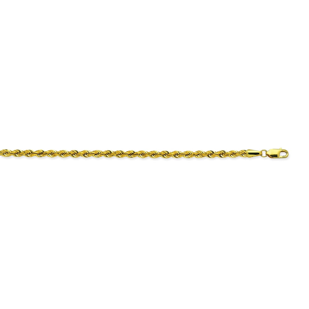 14K Yellow Gold 2.9 Light Rope Chain in 8 inch, 18 inch, 20 inch, 22 ...