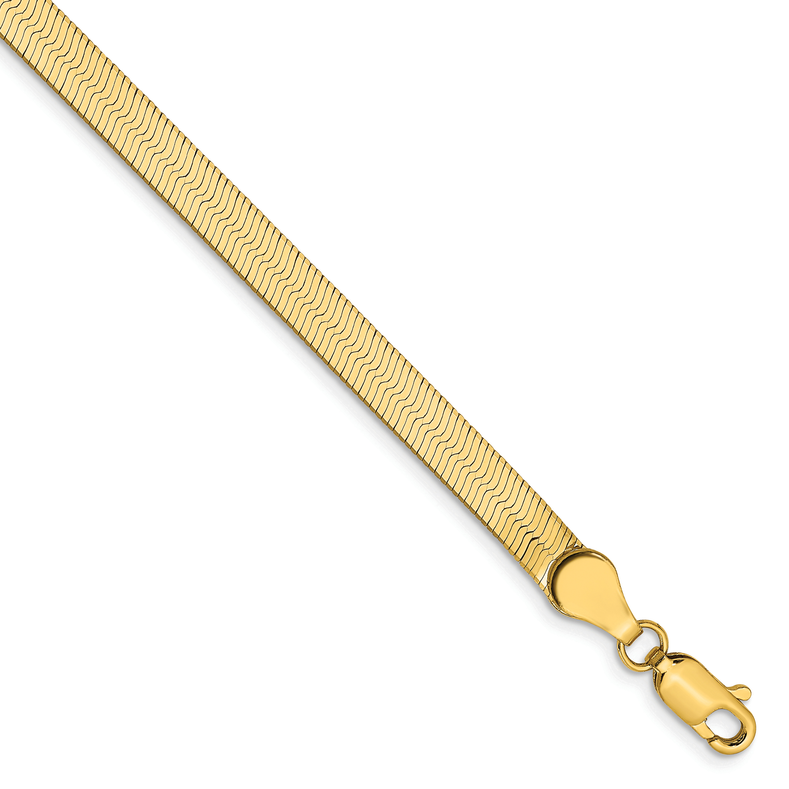 14K Yellow Gold 4.0mm Silky Herringbone Chain - Walmart.com