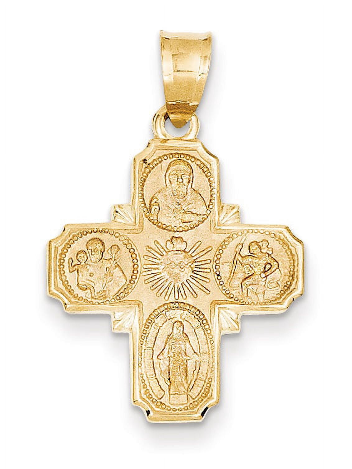 14K Yellow Gold 4-Way Medal Pendant (28 X 17.75) Made In Peru m1456 ...