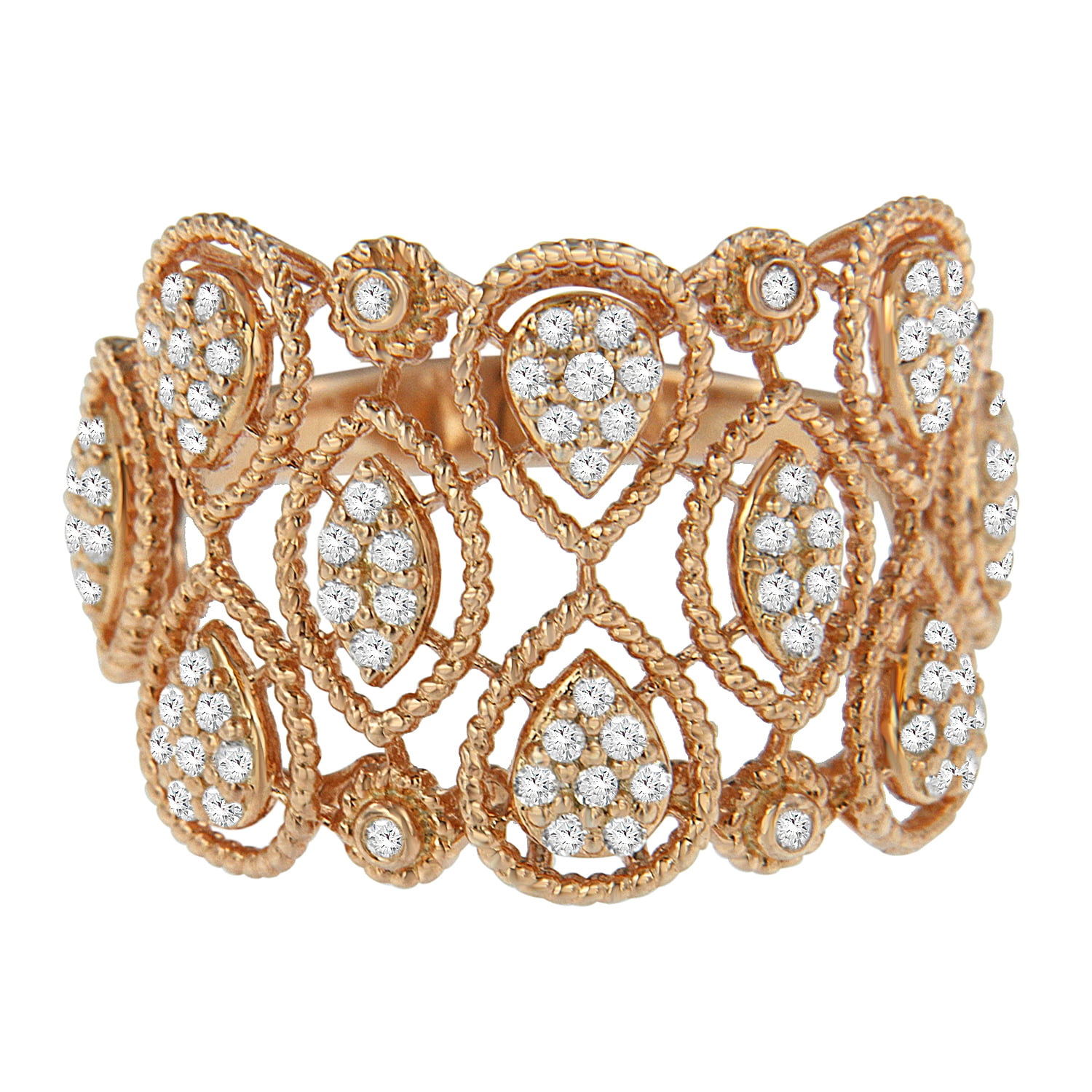 14K Yellow Gold .50ct TDW Braided Metal Diamond Ring (H-I, I1-I2 ...