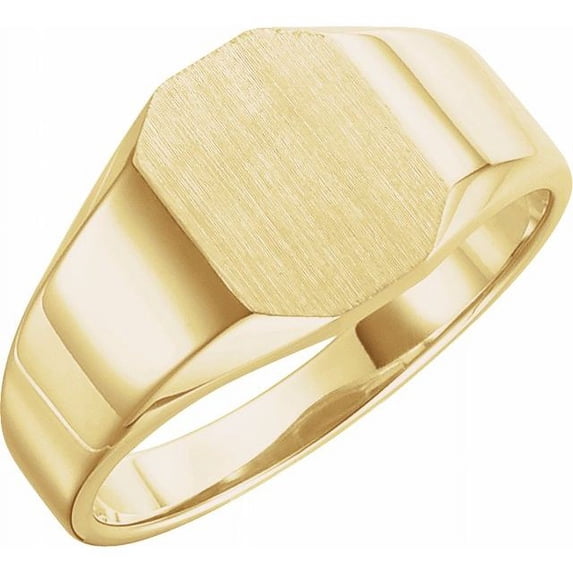 14K Yellow Gold 9x7 mm Octagon Signet Ring - Solid Gold Fine Jewelry ...