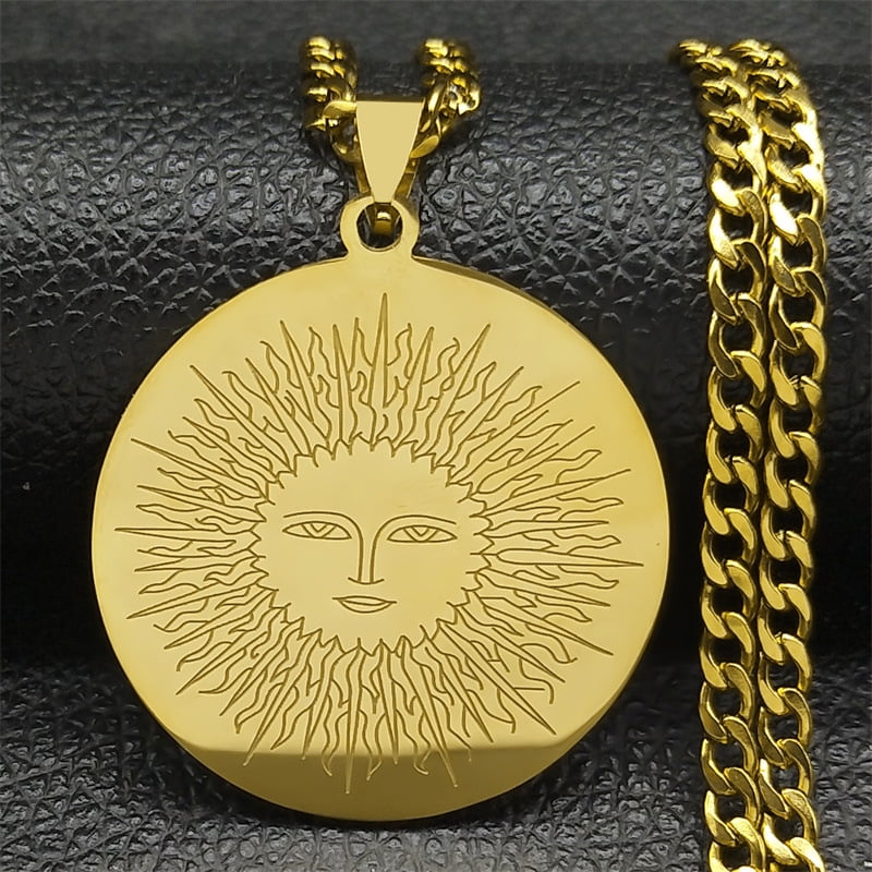 14K Yellow Gold Ancient Greek God of the Sun Helios Amulet Pendant ...