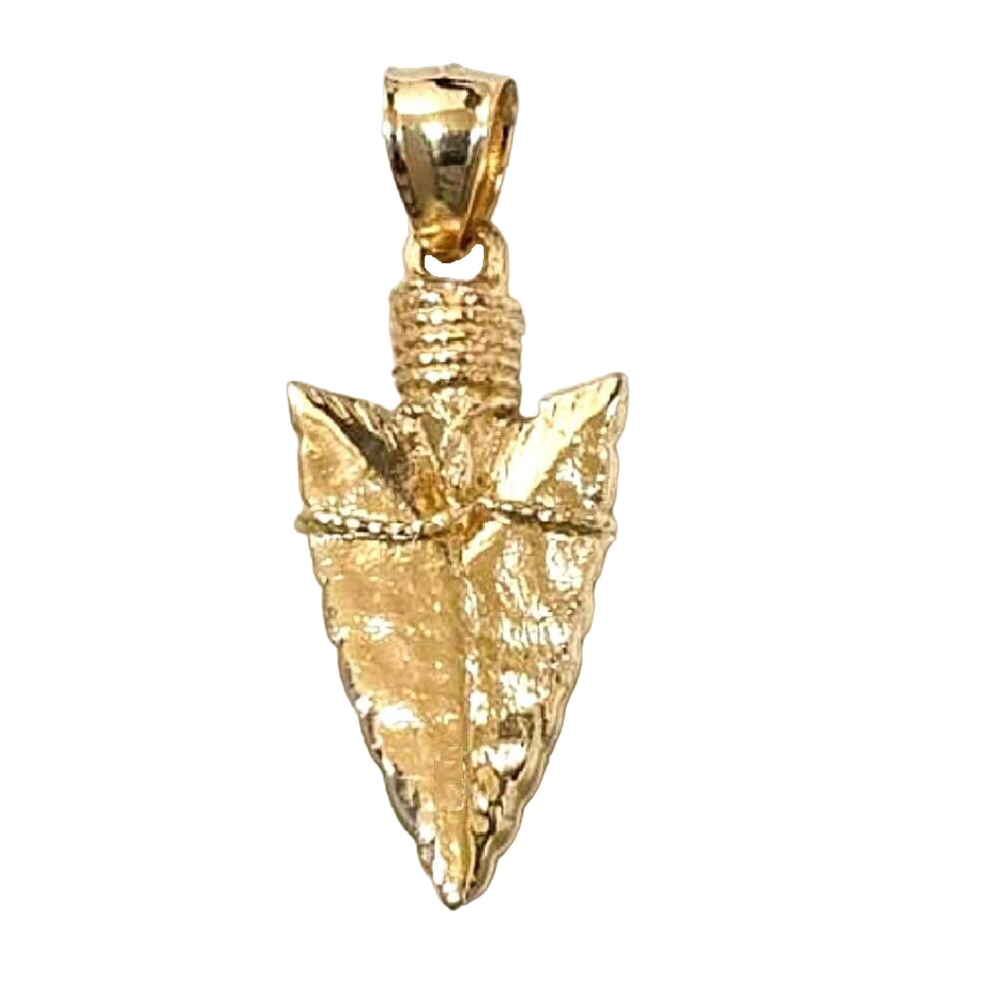 14K Yellow Gold Arrowhead 3D (3 Dimensional) Solid Pendant - Walmart ...
