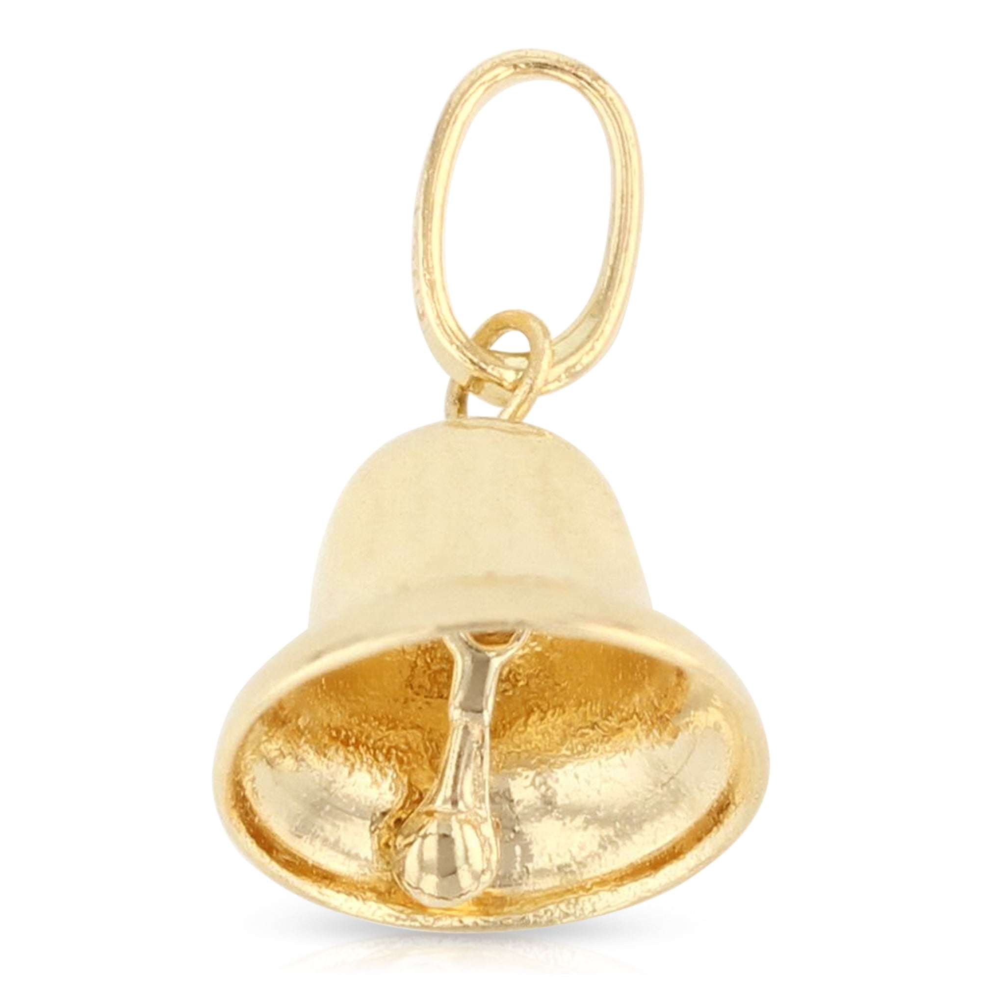 14K Yellow Gold Bell Charm Pendant For Necklace or Chain - Walmart.com