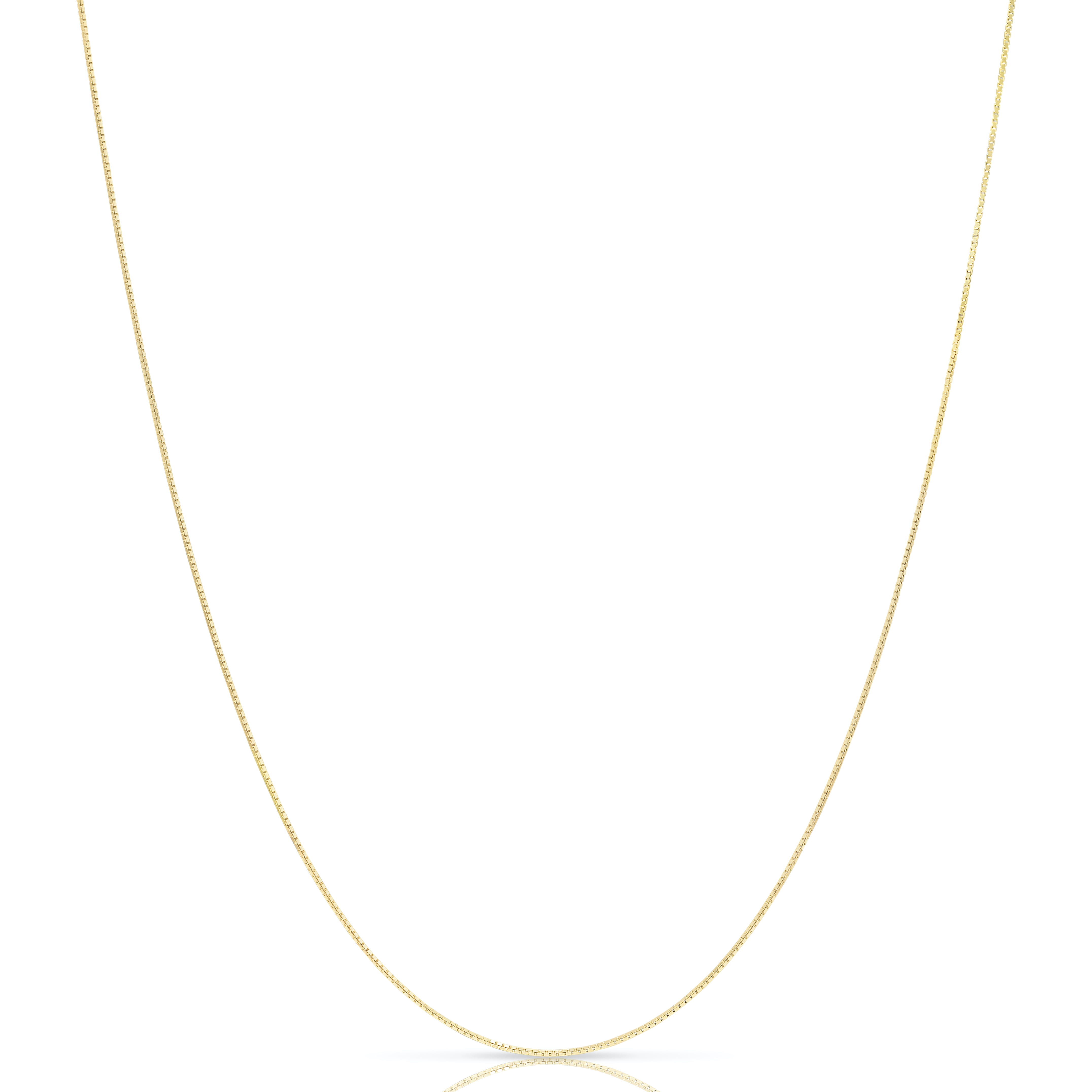 14K Yellow Gold Box Chain Necklaces 0.7MM-1.1MM, Real 14K Gold, Lobster ...