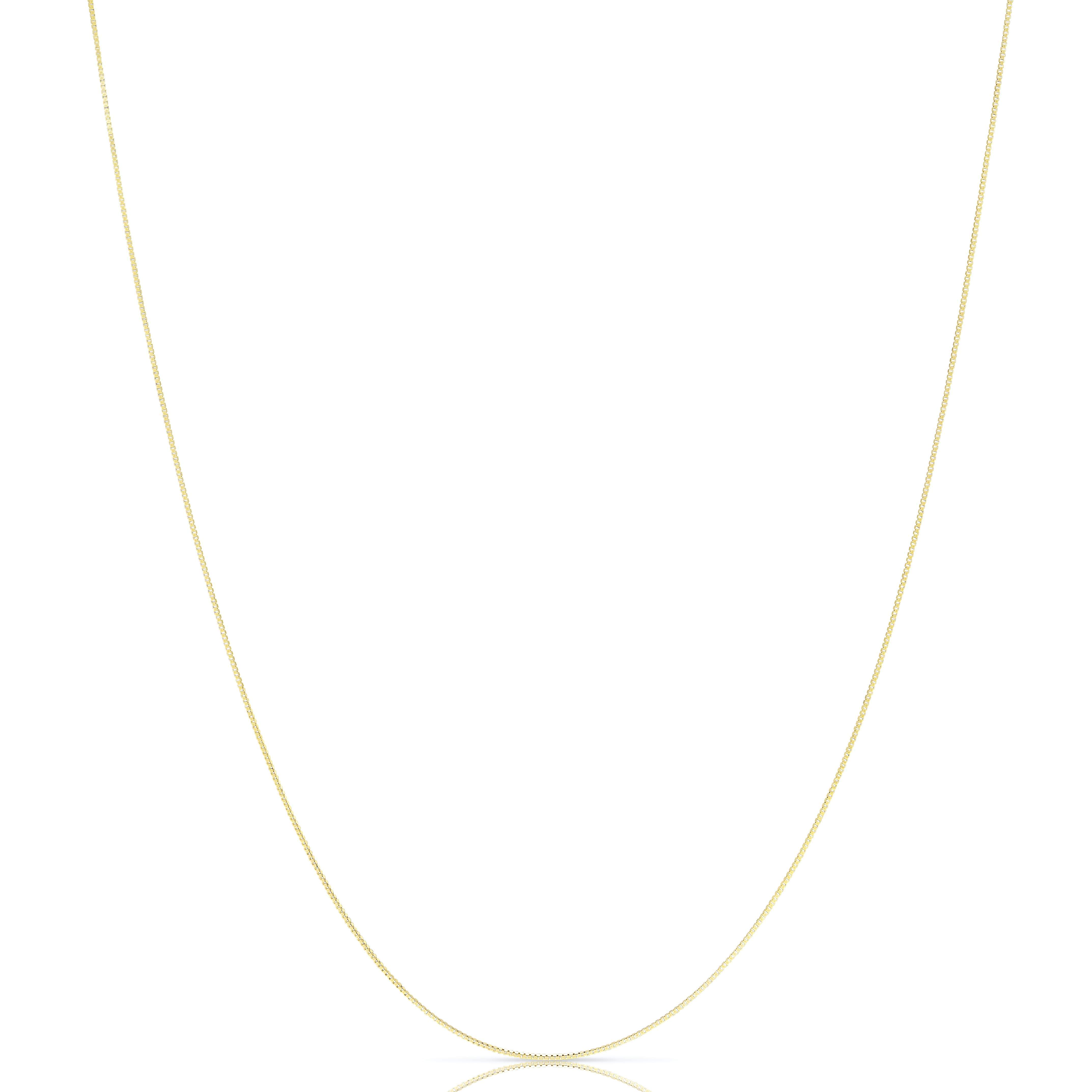 14K Yellow Gold Box Chain Necklaces 0.7MM-1.1MM, Real 14K Gold, Lobster ...