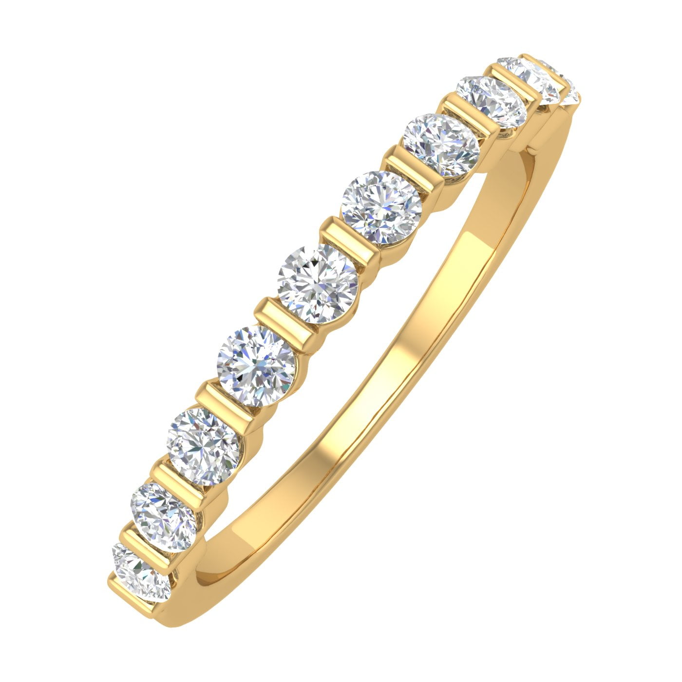 14K Yellow Gold Channel Set Diamond Wedding Band Ring (1/2 Carat) (Ring ...