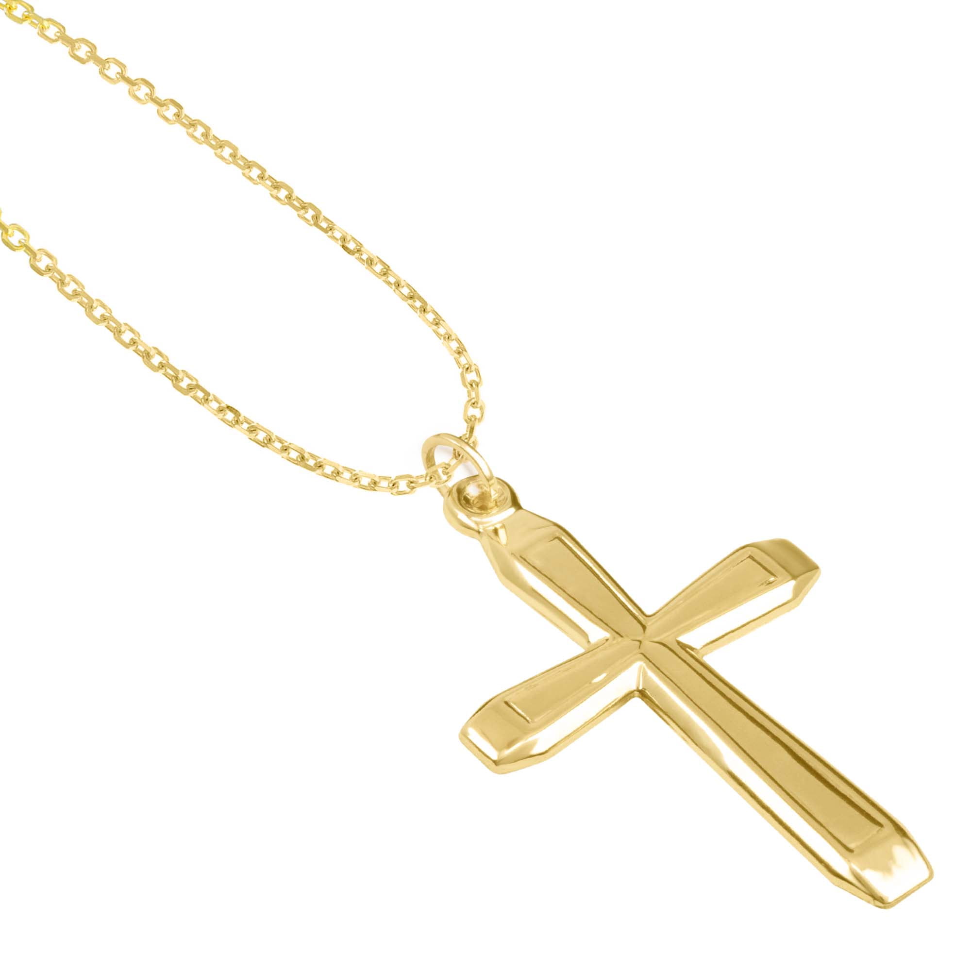 14K Yellow Gold Cross Religious Pendants / Charms for Men and Women - Walmart.com