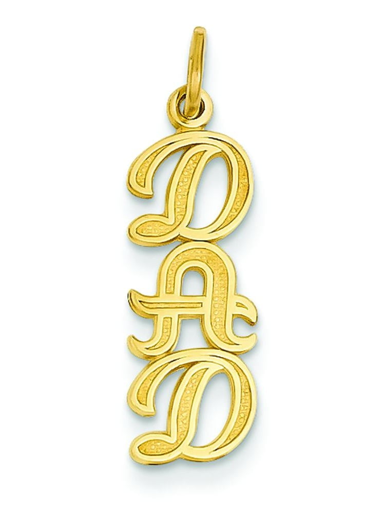 14K Yellow Gold Dad Charm Polished Father Daddy Pendant - Walmart.com