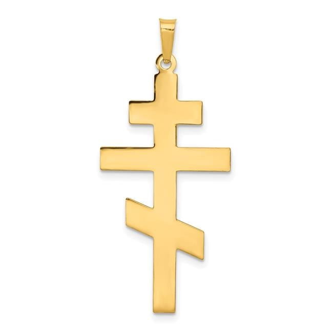 14K Yellow Gold Eastern Orthodox Cross Pendant - Walmart.com