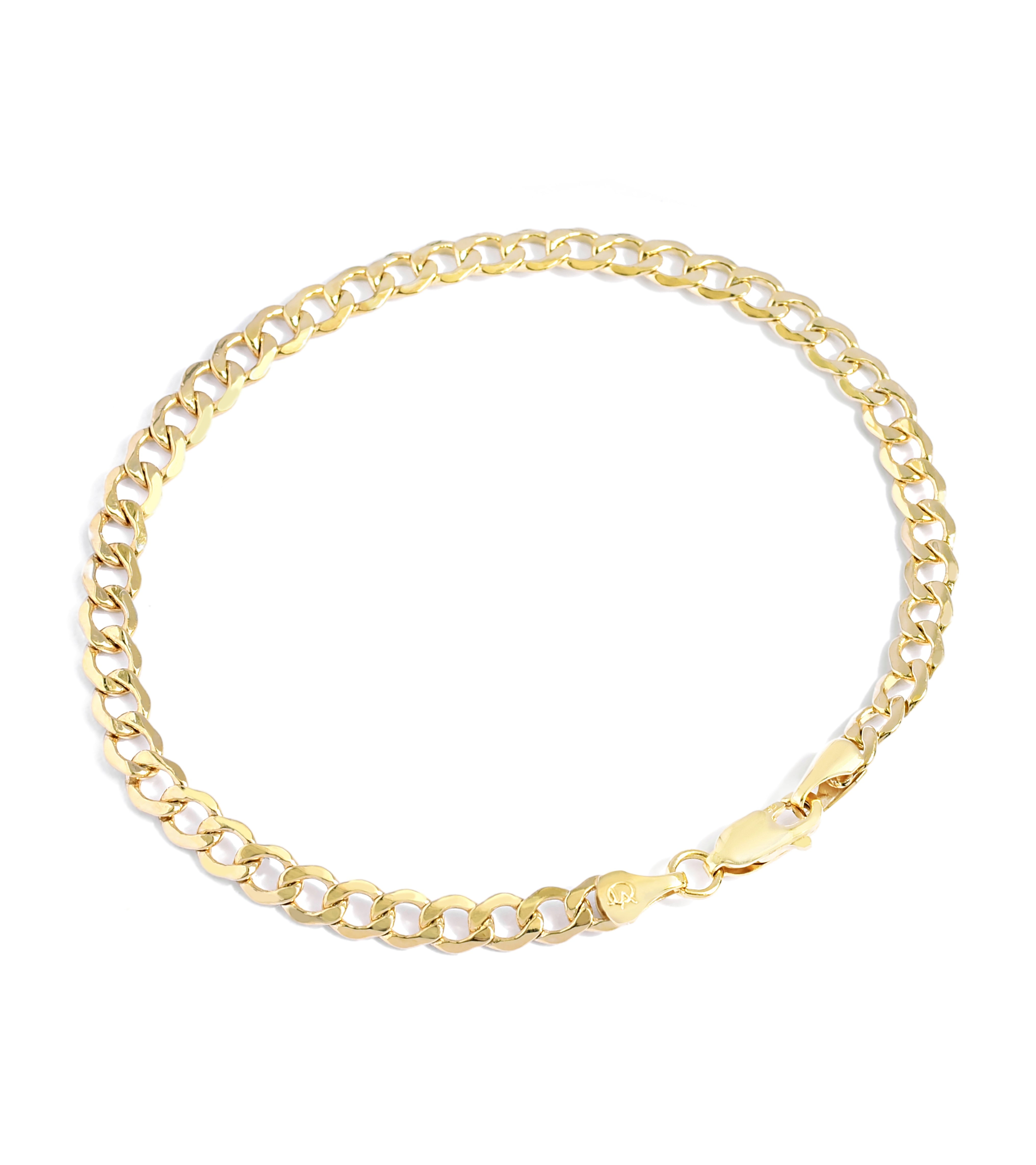 14K Yellow Gold Filled Miami Cuban Curb Link Chain Bracelets for Women ...
