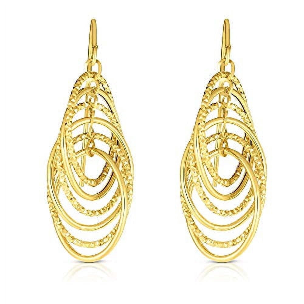 JewelStop 14k Yellow Gold 12x30mm Shiny Diamond-Cut Oval Link Fancy ...