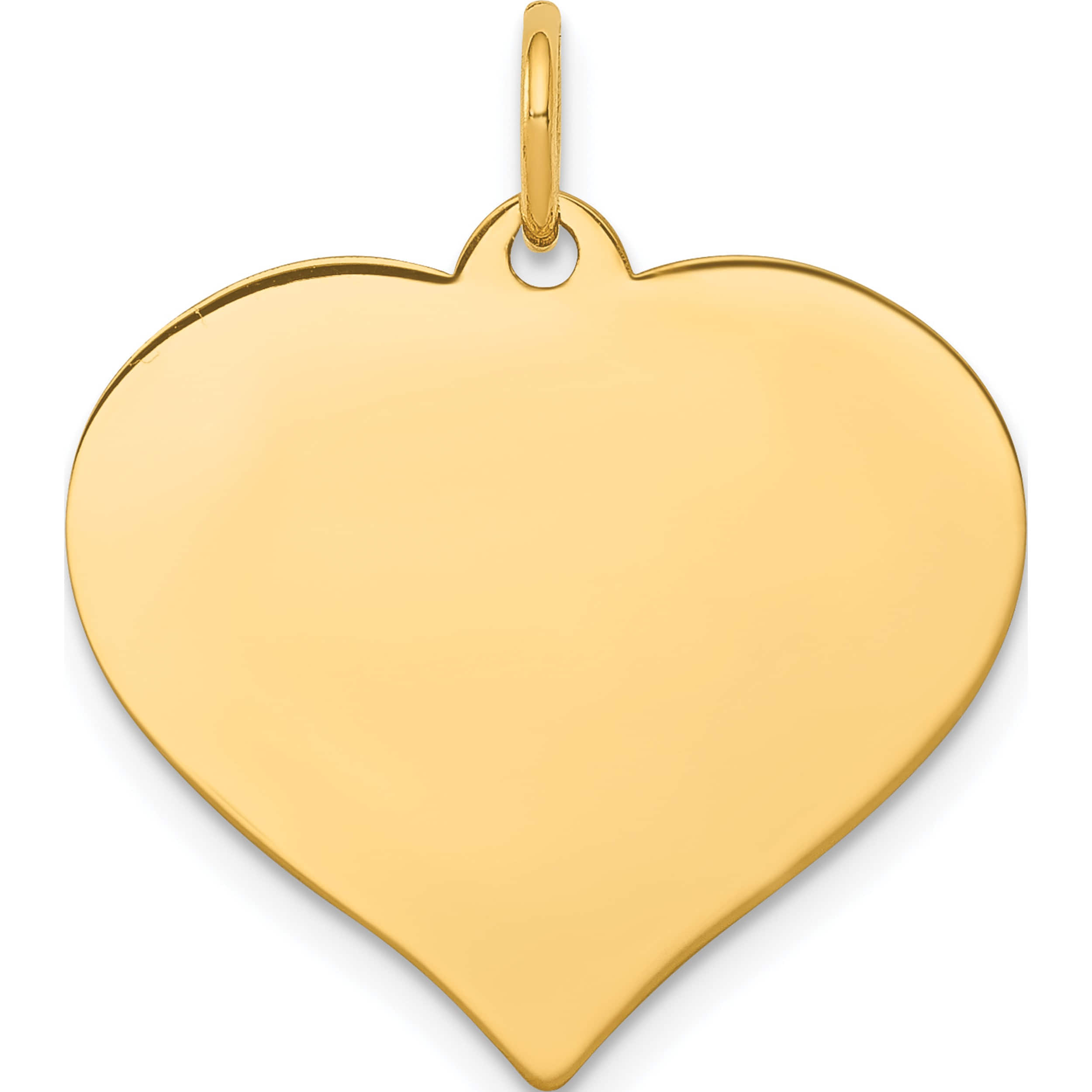 14K Yellow Gold Heart Disc Charm (24 X 20) Made In United States xm530 ...