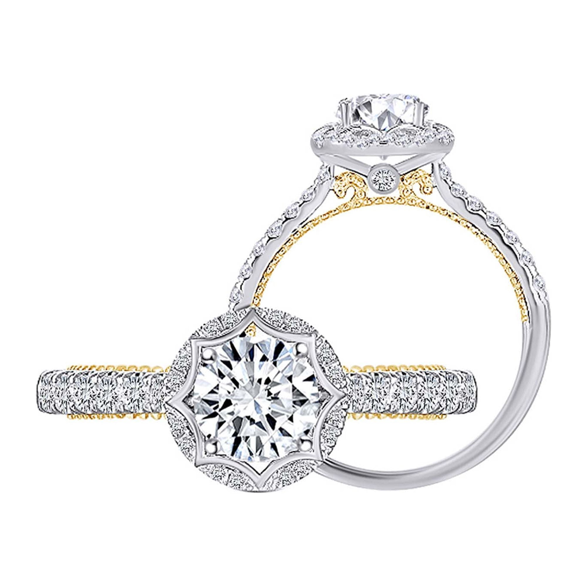 AFFY 14K Yellow Gold Inner Half Shank Gold Plated Silver Outside Shank ...