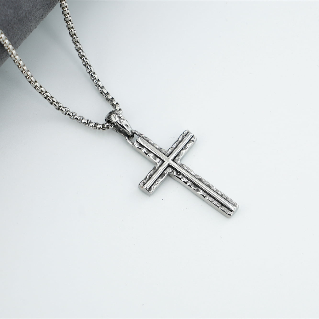 14K Yellow Gold Jesus Cross Pendant Necklace with Forever Eternity ...