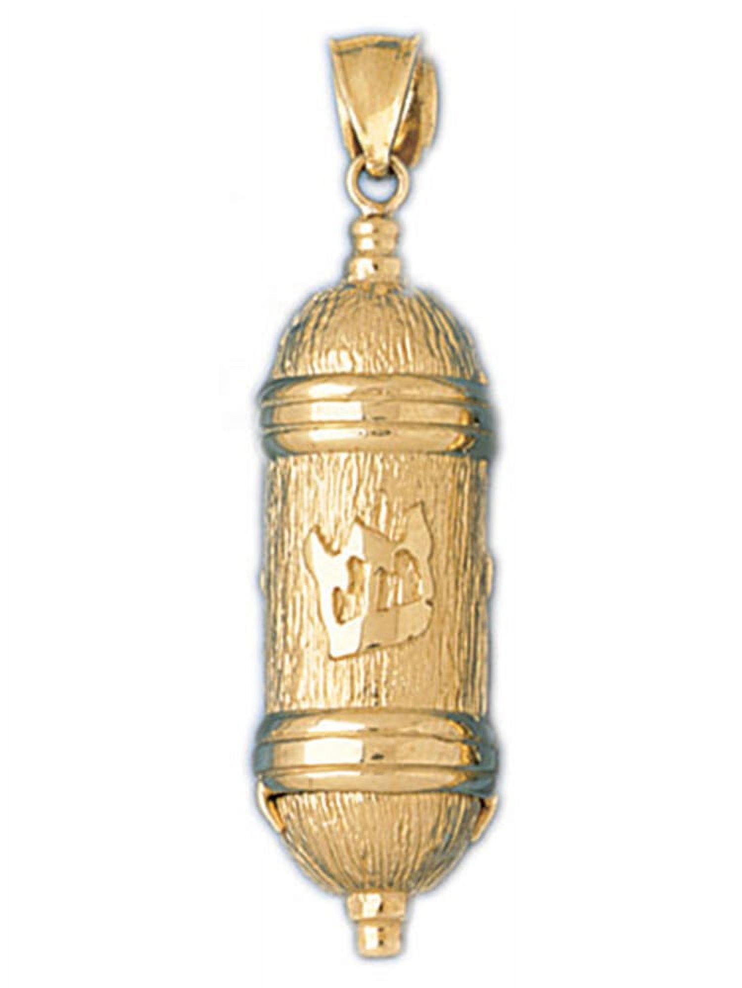 14K Yellow Gold Jewish Torah Scroll Pendant - 46 mm - Walmart.com