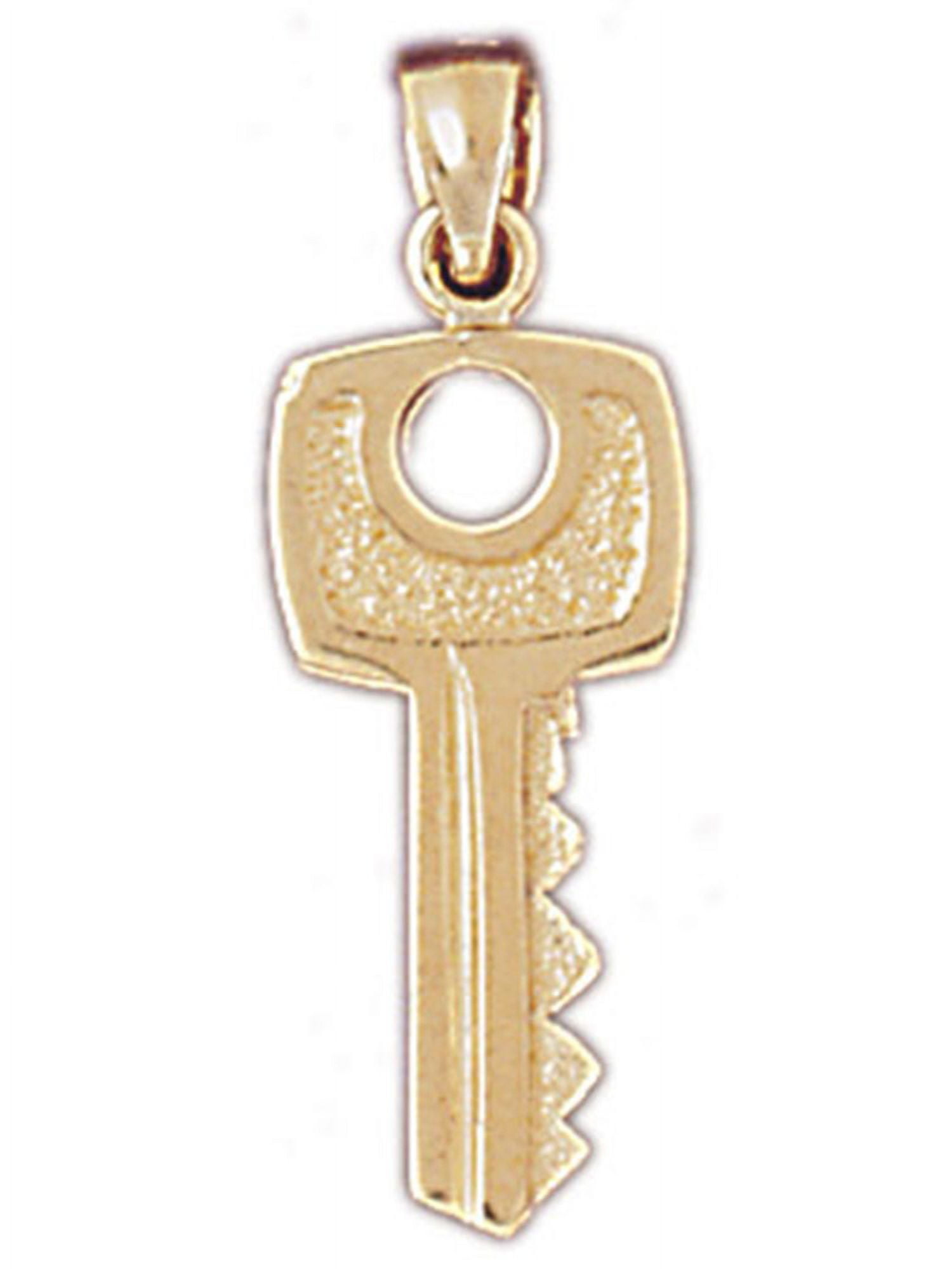 14K Yellow Gold Key Pendant - 26 mm - Walmart.com