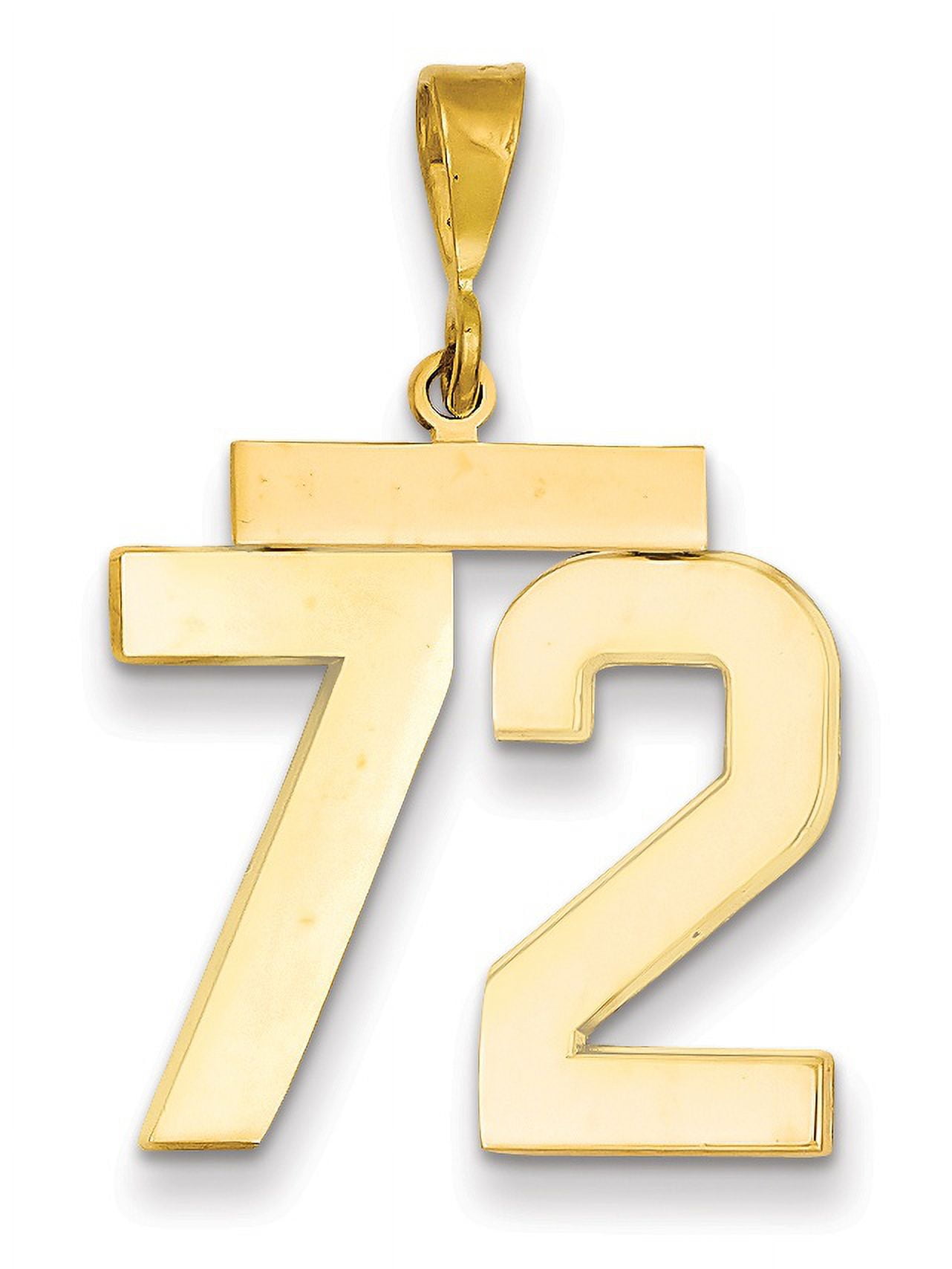 14K Yellow Gold Large Polished Number 72 Charm Made In United States ...