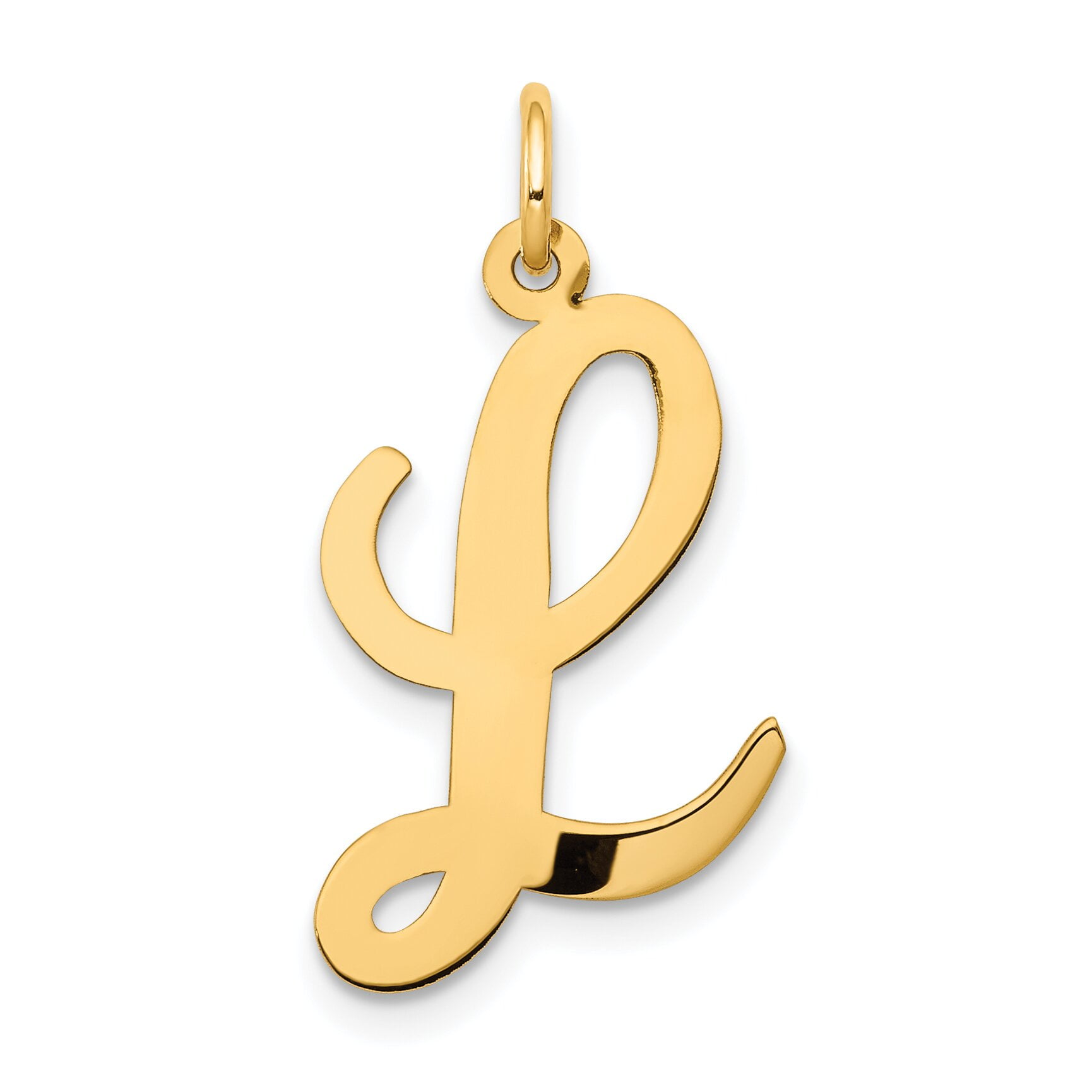 14K Yellow Gold Large Script Initial Letter L Charm - Walmart.com