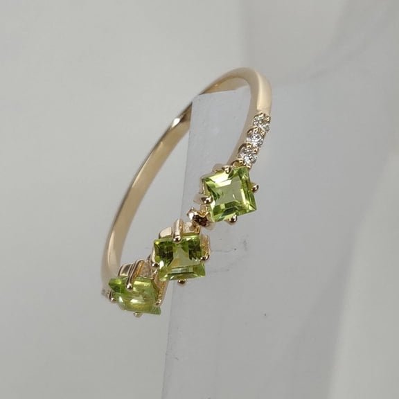 Natural Ethiopian Opal & Diamond Ring, 14K Solid Yellow Gold Ring ...