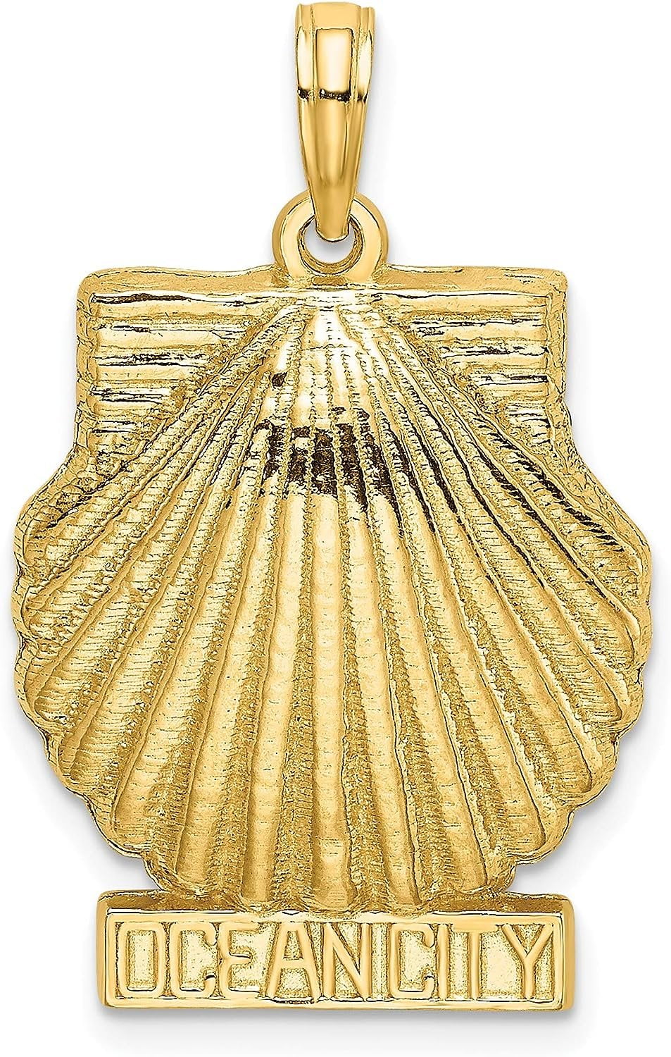 14K Yellow Gold OCEAN CITY Scallop Shell Charm - 20.7mm - Walmart.com