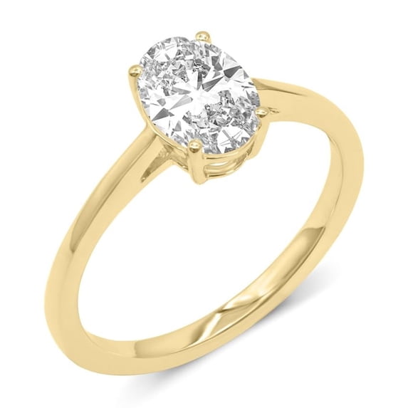 14K Yellow Gold Oval Shape Lab Grown Diamond Basket Split Shank ...