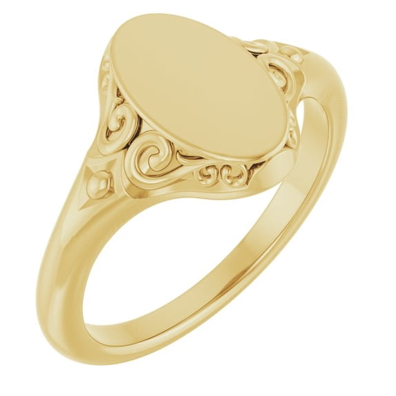 14K Yellow Gold Oval Signet Ring - Solid Gold Fine Jewelry | Jewelry by ...