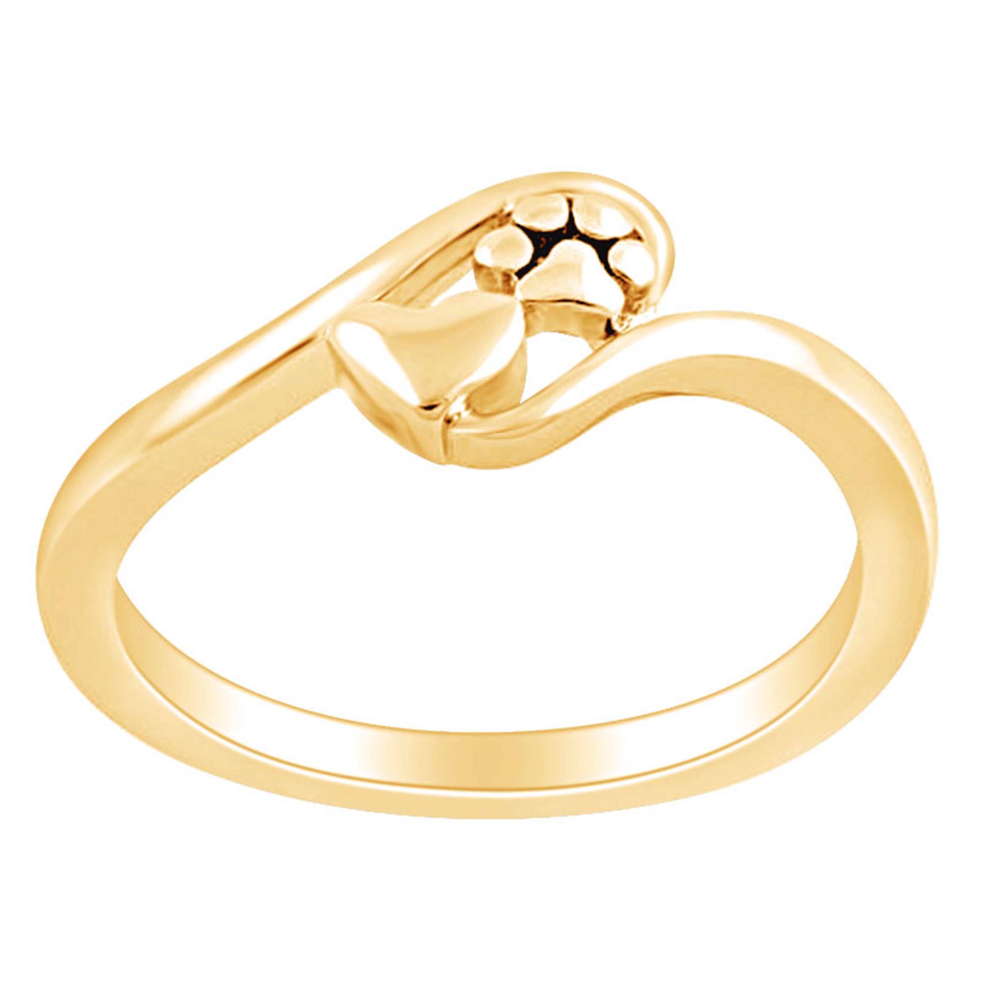Ladies 14K Yellow Gold Heart Promise Ring - Walmart.com