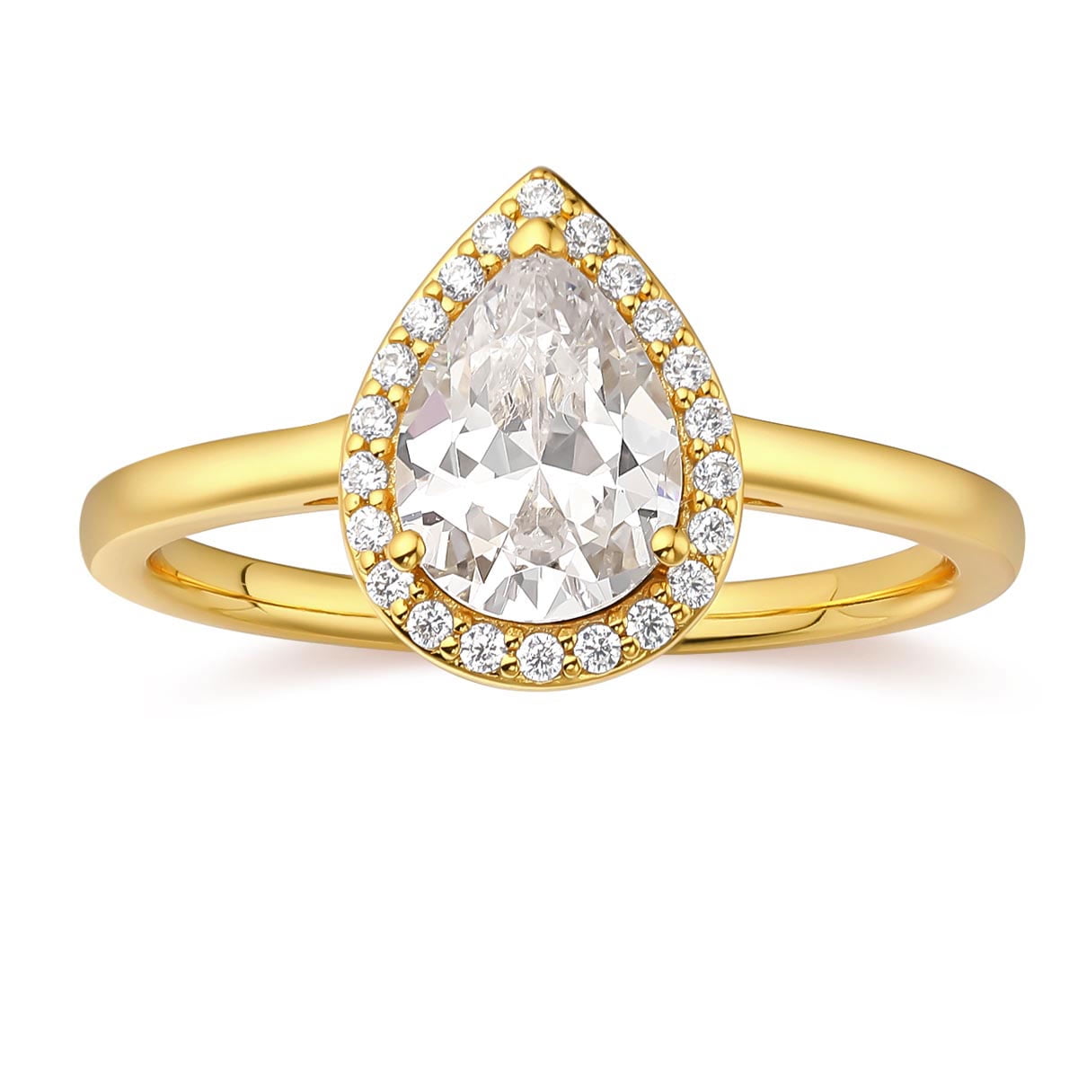 14K Yellow Gold Pear Shape Moissanite Cubic Zirconia Engagement Ring Jewelry Gifts - Walmart.com