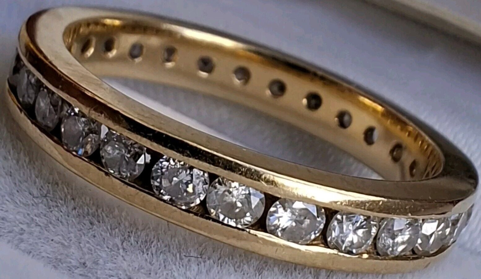 14K Yellow Gold Plated Lab Created Diamond Round 2Ct Eternity Wedding Band Ring - Walmart.com
