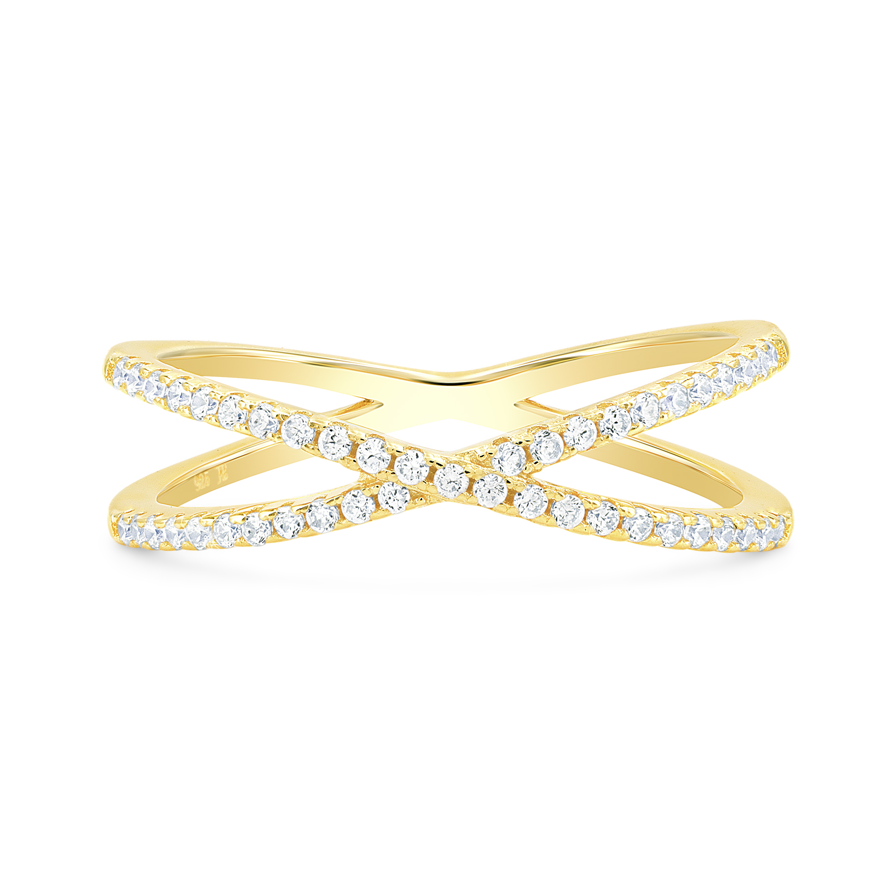 Solid 14k Yellow Gold Cubic Zirconia CZ Fashion Anniversary Ring Size 6 ...