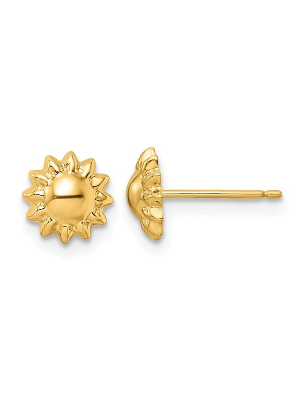 14K Yellow Gold Polished Sun Post Earrings - Walmart.com
