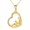 14K Yellow Gold Reading Lover Gift Book Necklace Reading Women Jewelry ...