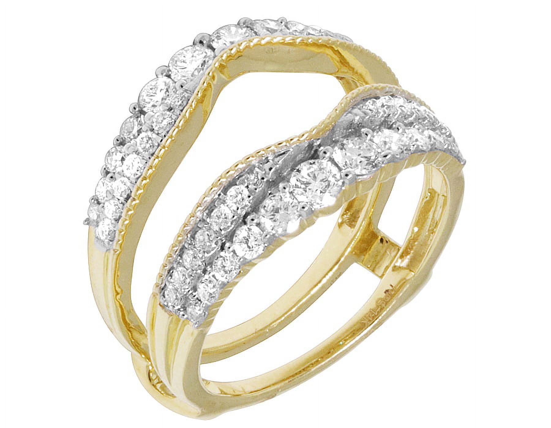 14K Yellow Gold Real Diamond Jacket Enhancer Ring 1.2ct - Walmart.com
