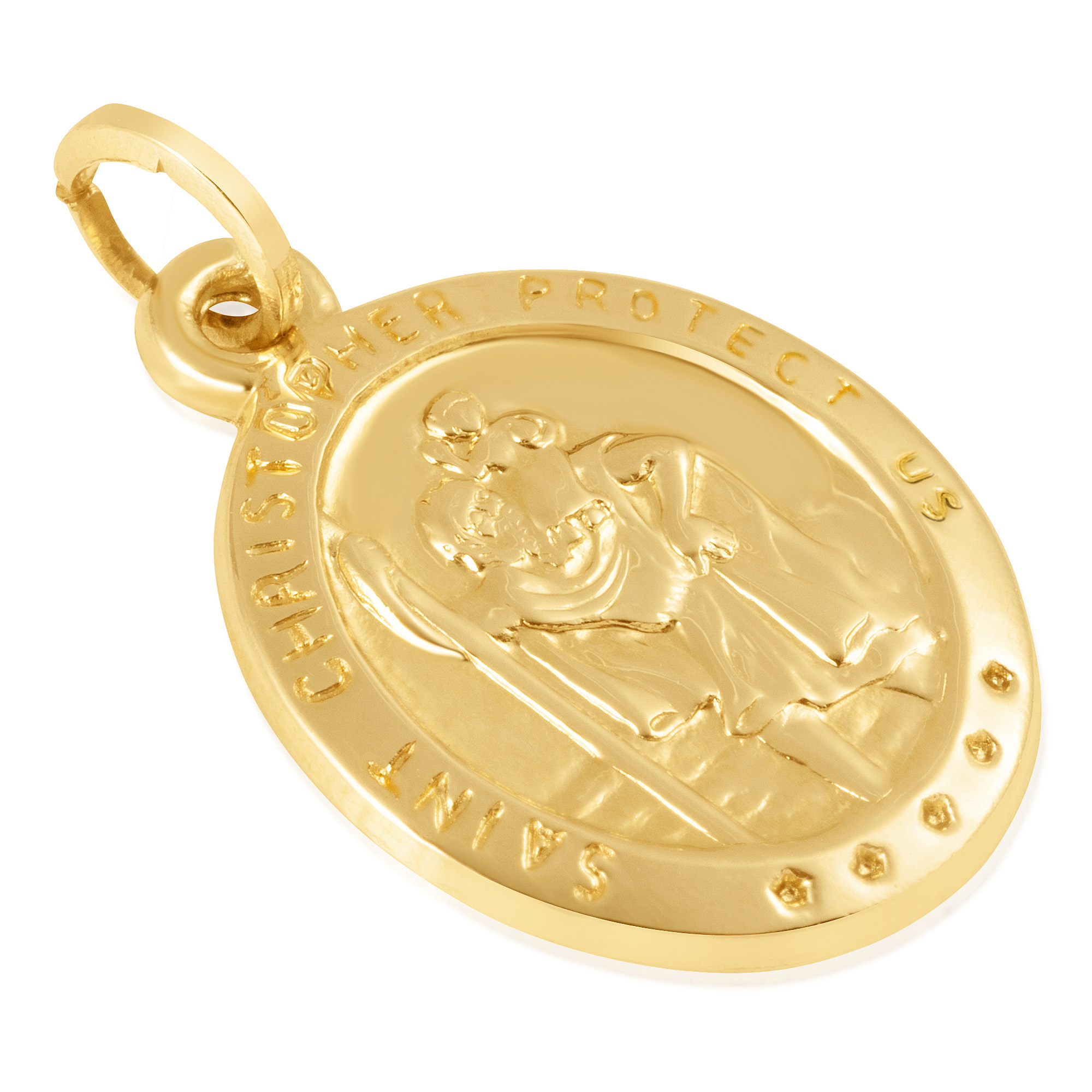 14K Yellow Gold Religious Disc Pendants / Charms / Medallions for Men ...