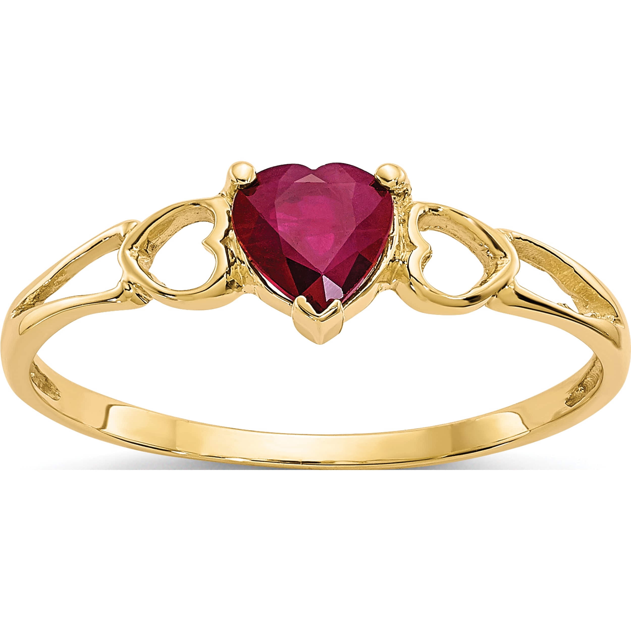 14K Yellow Gold Ruby Birthstone Ring (Size 7) Made In United States ...
