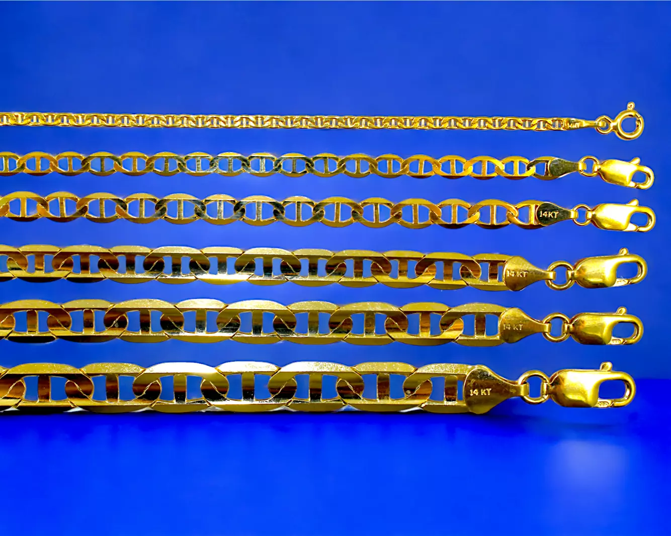 14K Yellow Gold SOLID Anchor Mariner Chain Bracelet Link Real Men Women ...