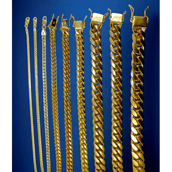 14K Yellow Gold SOLID Miami Cuban Chain Bracelet Necklace Men Women Jewelry 5.9g | 1.8mm | 16 ...