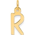 14K Yellow Gold Slanted Block Letter R Initial Charm (Width 7) (Length ...